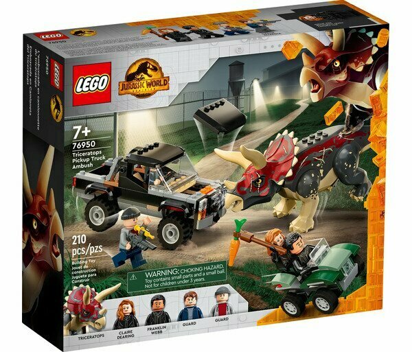 Jurassic World 76950 Засада на пикапе трицератопса