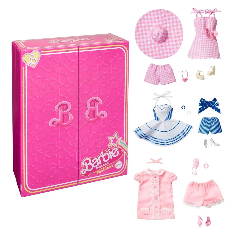Кукла Mattel Barbie Signature, Фильм, Набор модной одежды с тремя легендарными нарядами и аксессуарами HPK01