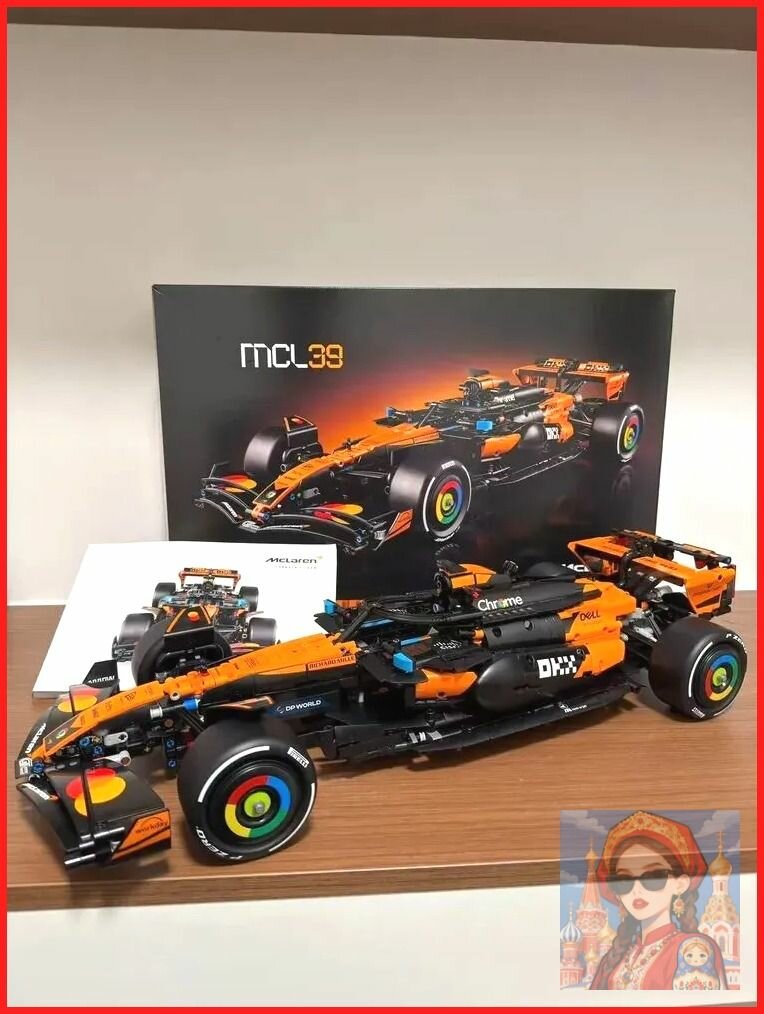 Конструктор Гоночный болид Макларен MCL39 Формула-1 Formula 1 , Огромная коллекционная модель, Подарок для взрослых, 1675 деталей, 42228