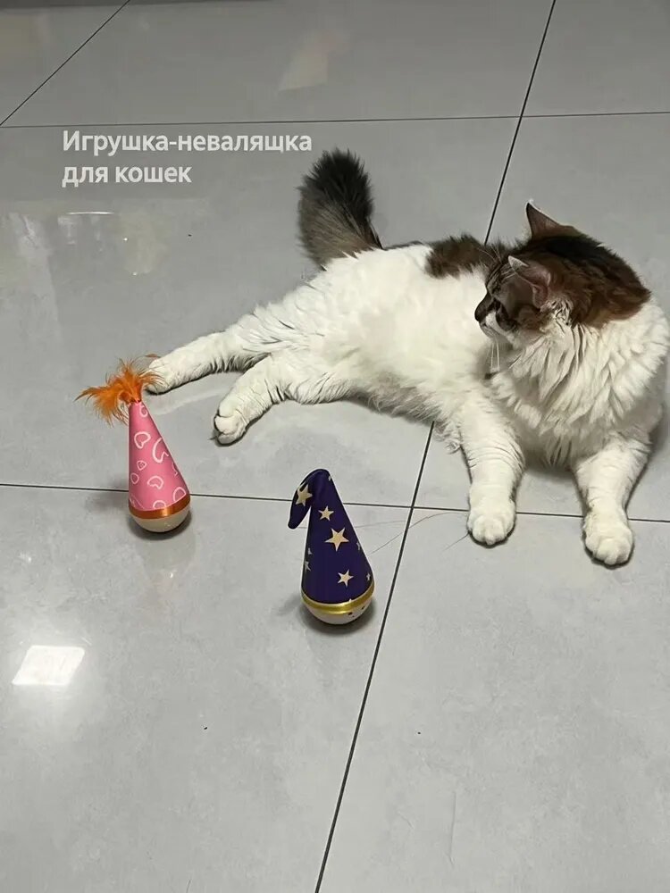Интерактивная игрушканеваляшка для котят и взрослых кошек, перьевая дразнилка, деревянный груз, питомец играет самостоятельно без участия человека