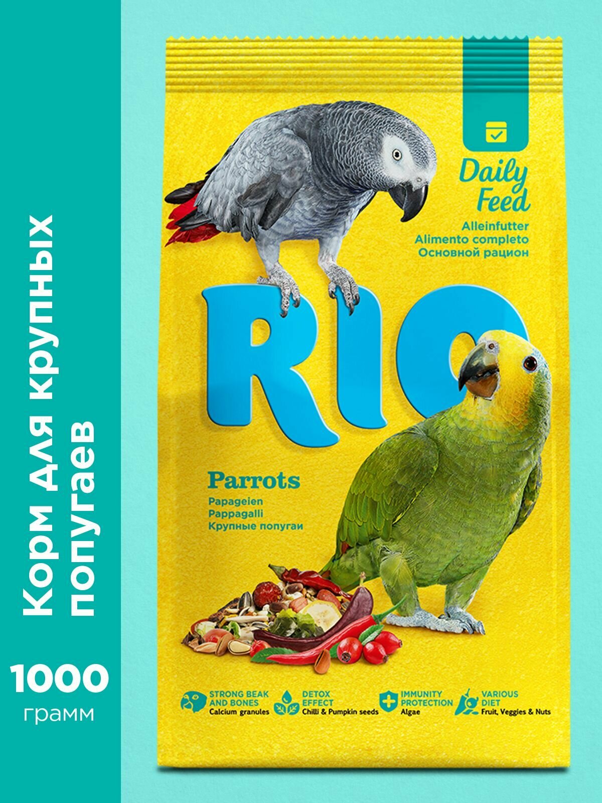 RIO Корм для крупных попугаев. Основной рацион, 1 кг крупным попугаям основной корм