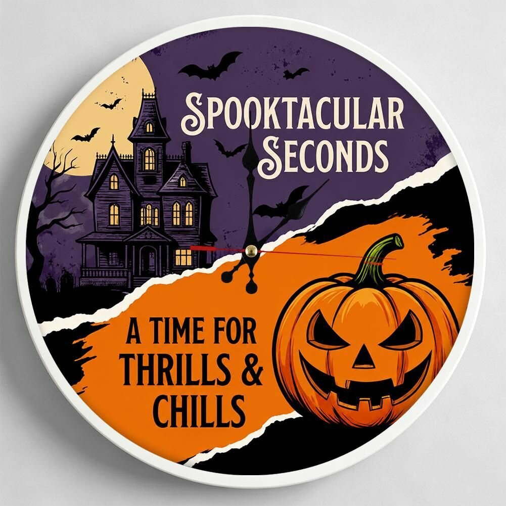 Настенные часы с праздничным декором Хэллоуин, круглые, без цифр, бесшумные