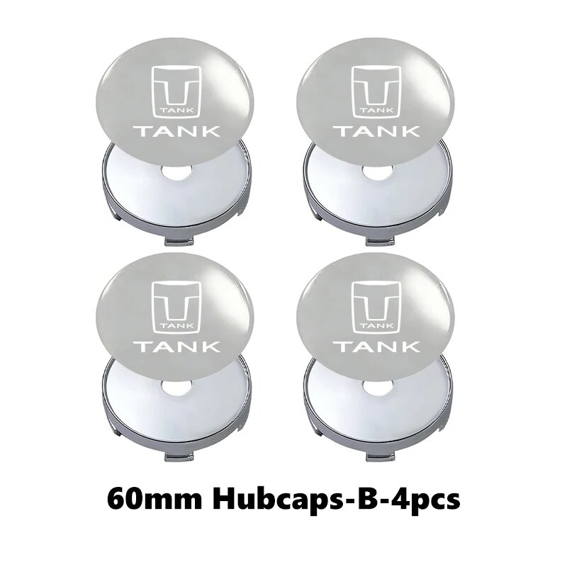 4 шт. колпачки для дисков TANK 60mm B-silver-silver