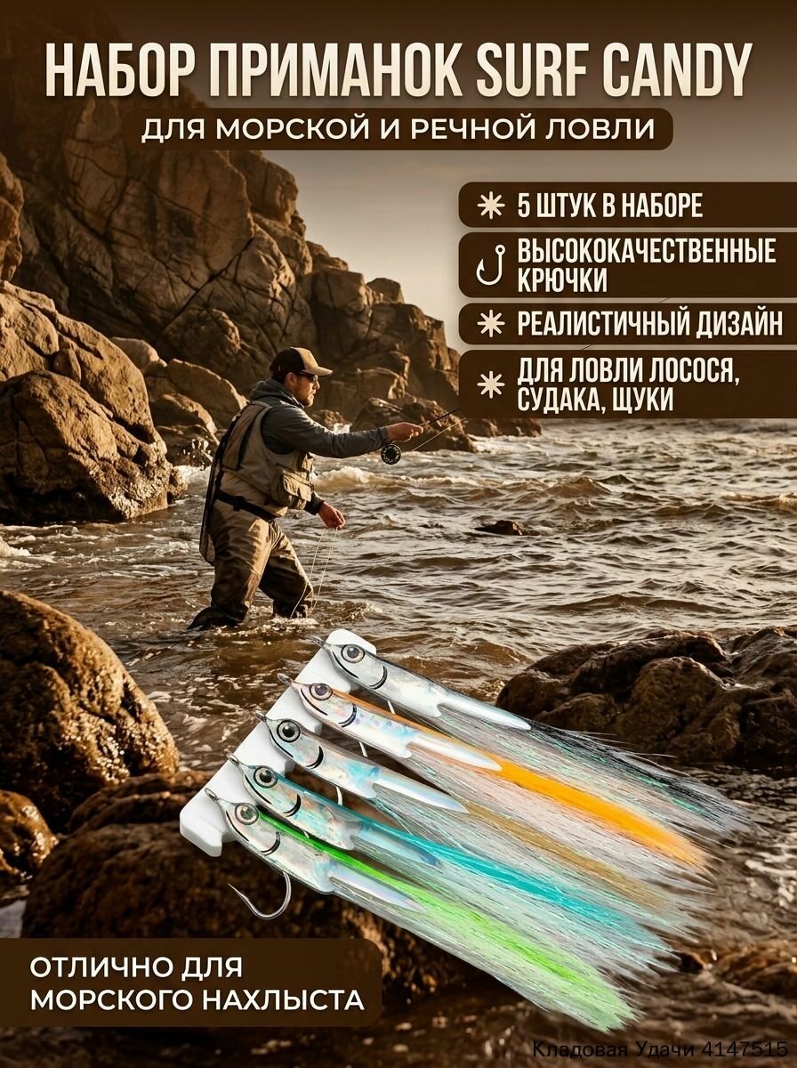 Мушки на хариуса №4, набор 5 шт, хариус №4 набор 5 штук