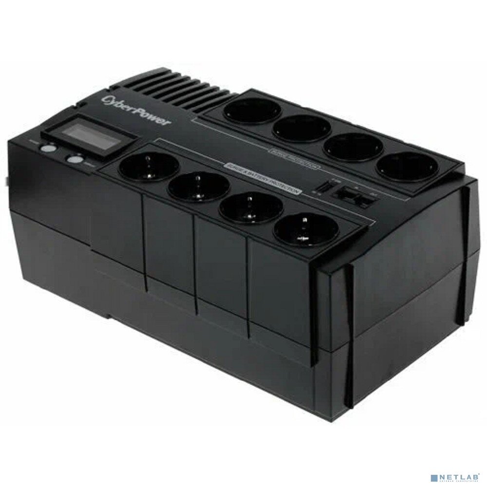 ИБП CyberPower BR1000ELCD {Line-Interactive, 1000VA/600W USB/RJ11/45/USB charger A/С (4+4 EURO), 12В/9 Ач х 1}