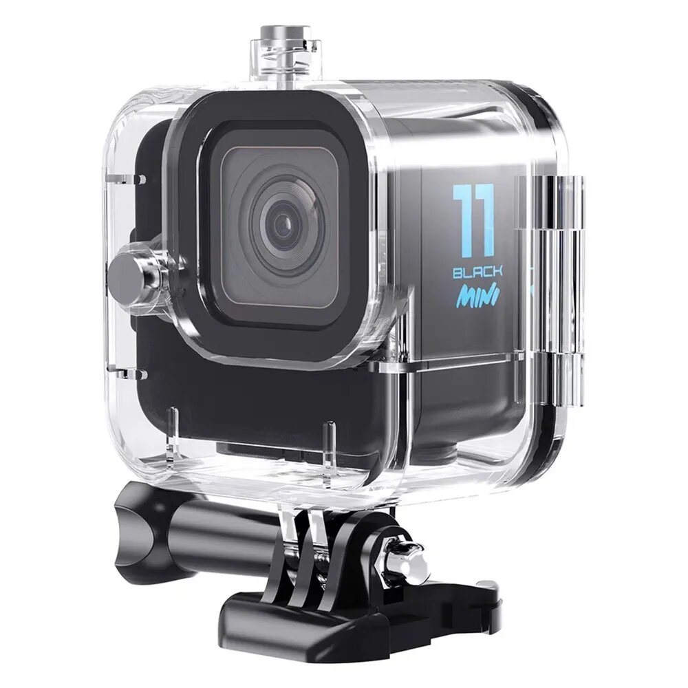 Защитный водонепроницаемый корпус для GoPro Hero 11 Mini , бокс для дайвинга до 60 м / прозрачный, с герметичной застежкой.