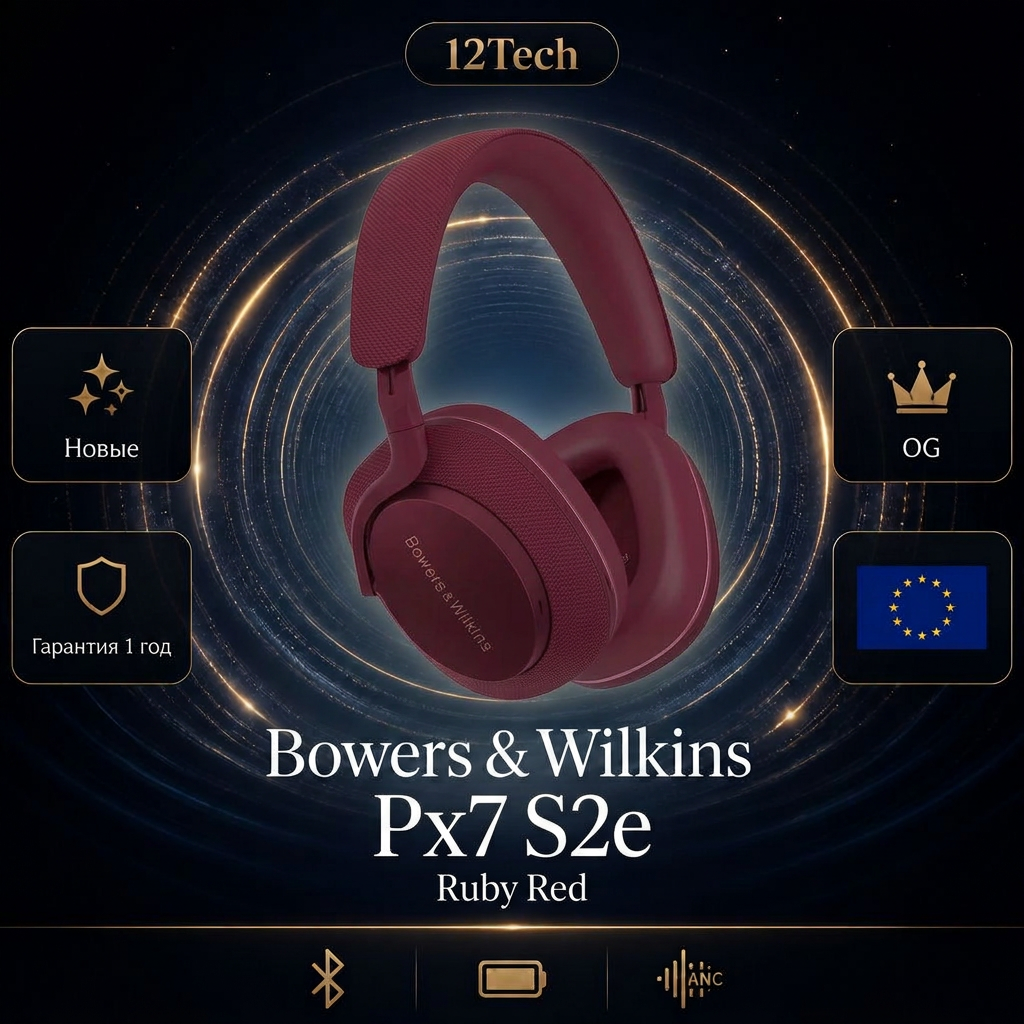 Беспроводные накладные наушники Bowers & Wilkins PX7 S2E Ruby Red