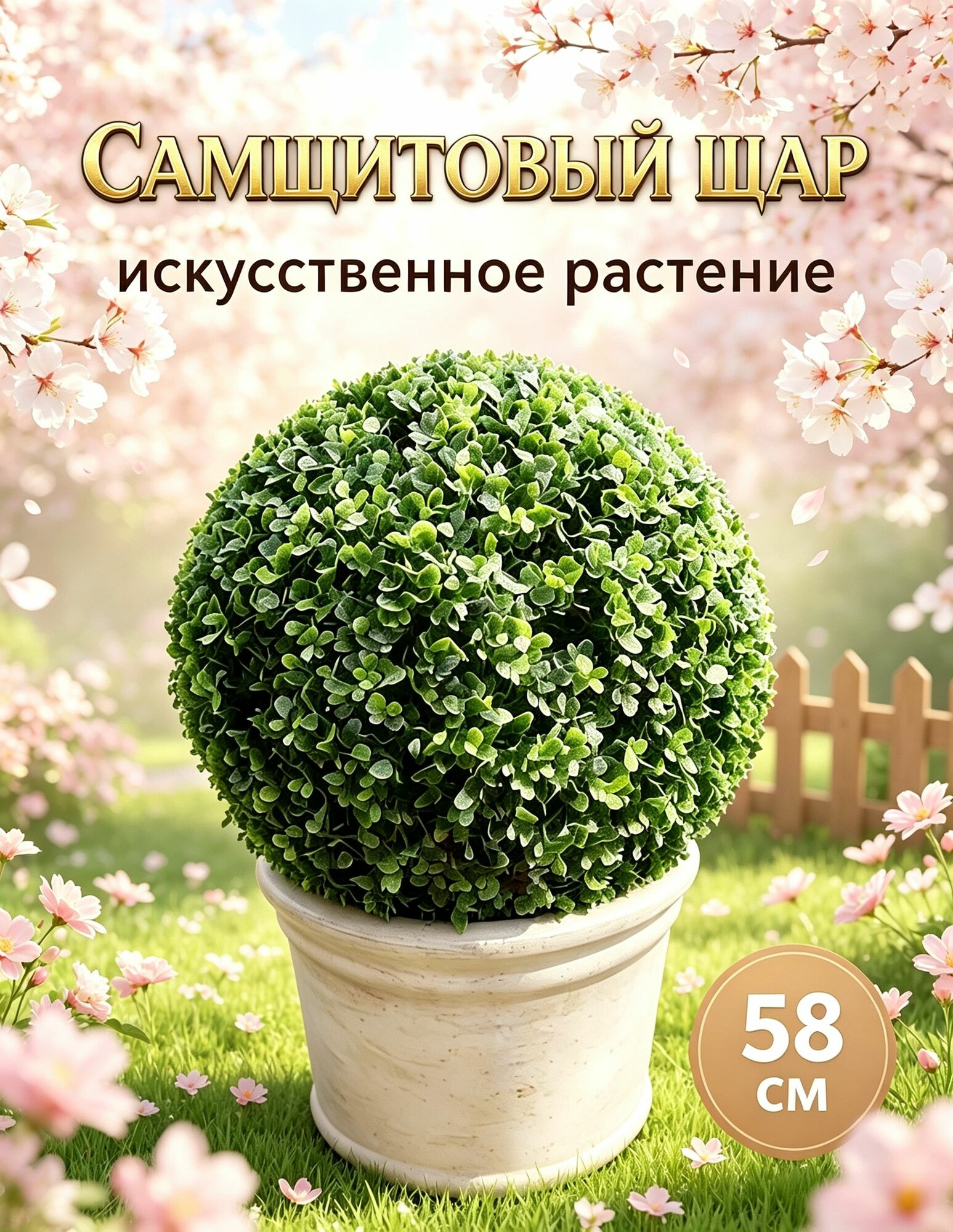 Искусственные цветы Самшит 1 шт зеленый