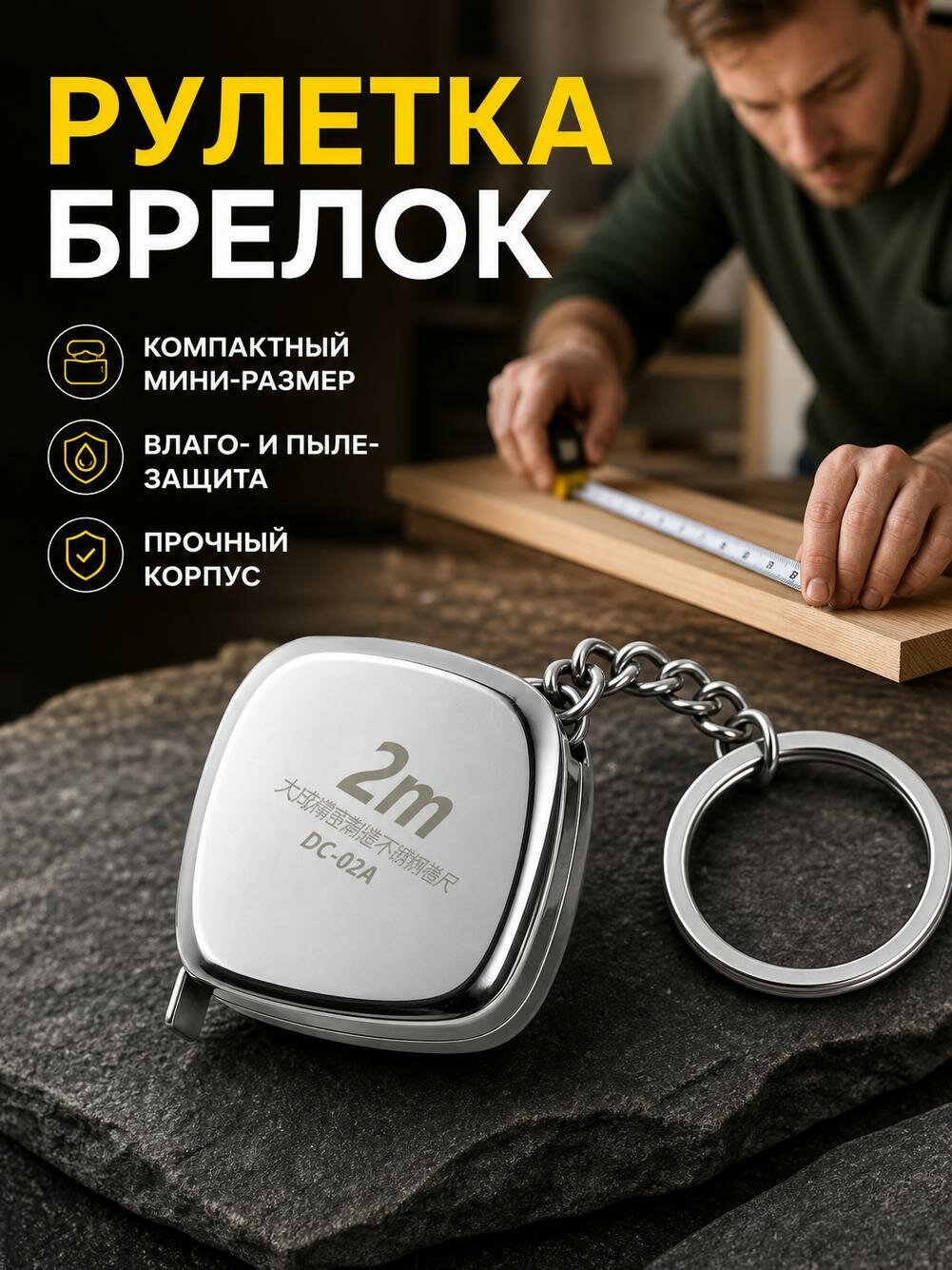 Измерительная рулетка Брелок 2м x 6мм