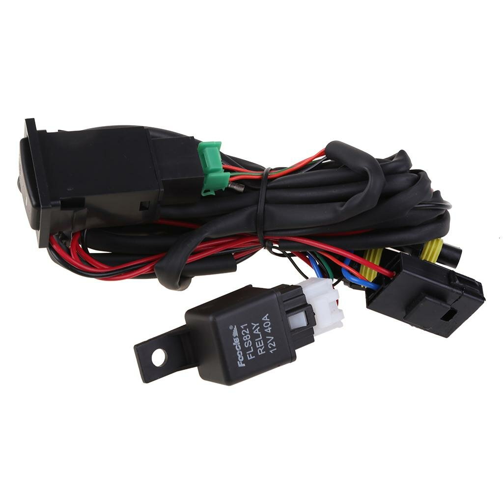 Задний противотуманный фонарь 12V 40A с выключателем, Черный