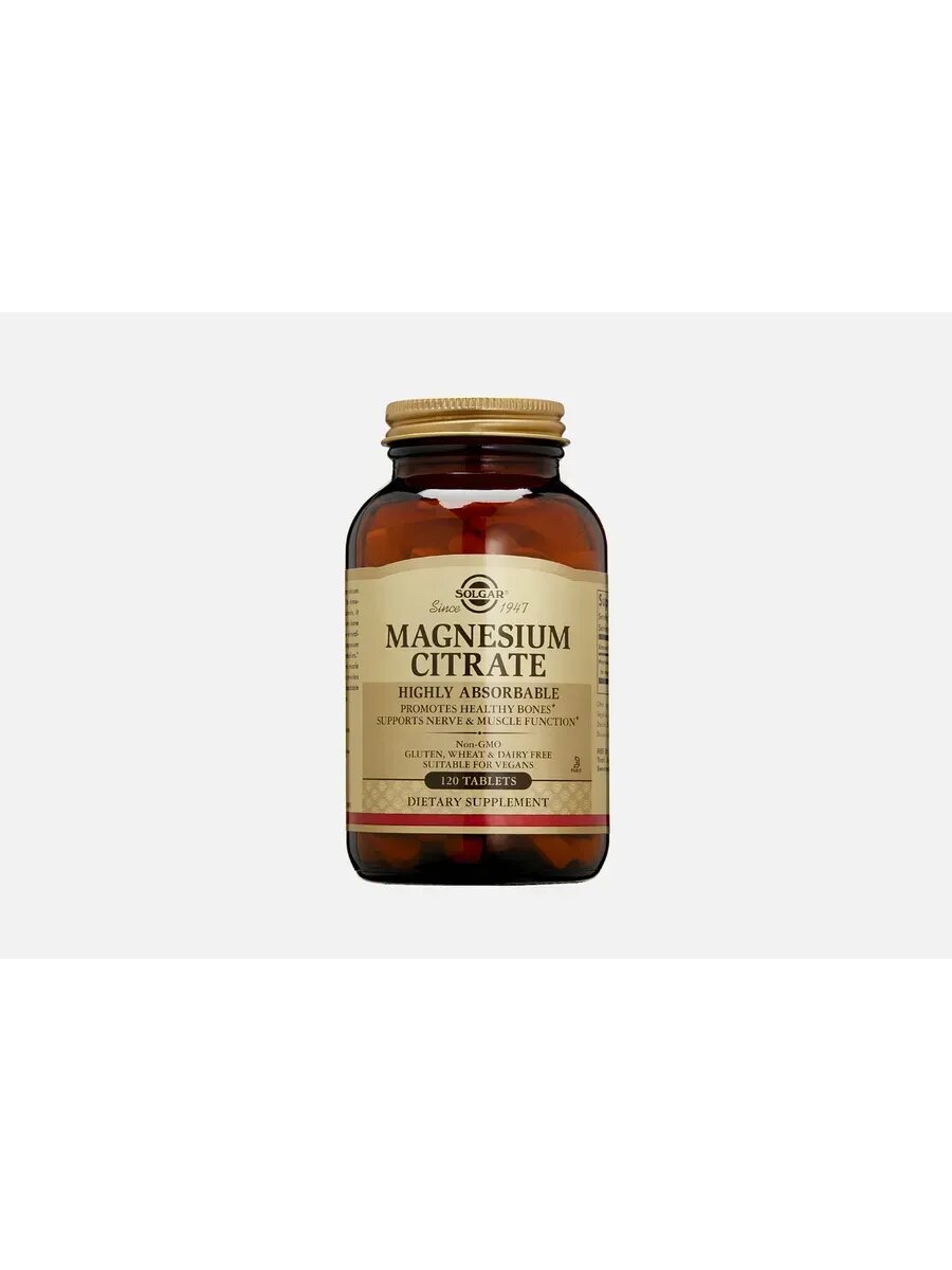 SOLGAR Magnesium Citrate 200 мг в таблетках Магний