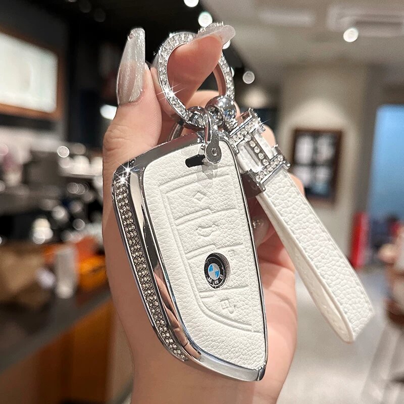 Ключевой чехол BMW Blade Style белый с серебристым WH-застежкой премиум автомобильный аксессуар для моделей BMW