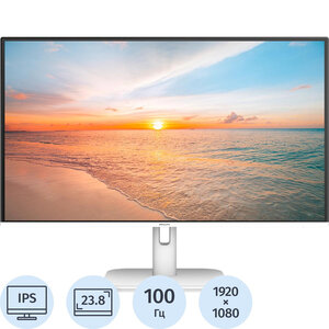 Монитор 23.8 PHILIPS 24E1N1100AW/00(60) WHITE (IPS, FHD,120Hz, HDMI (AC ext)