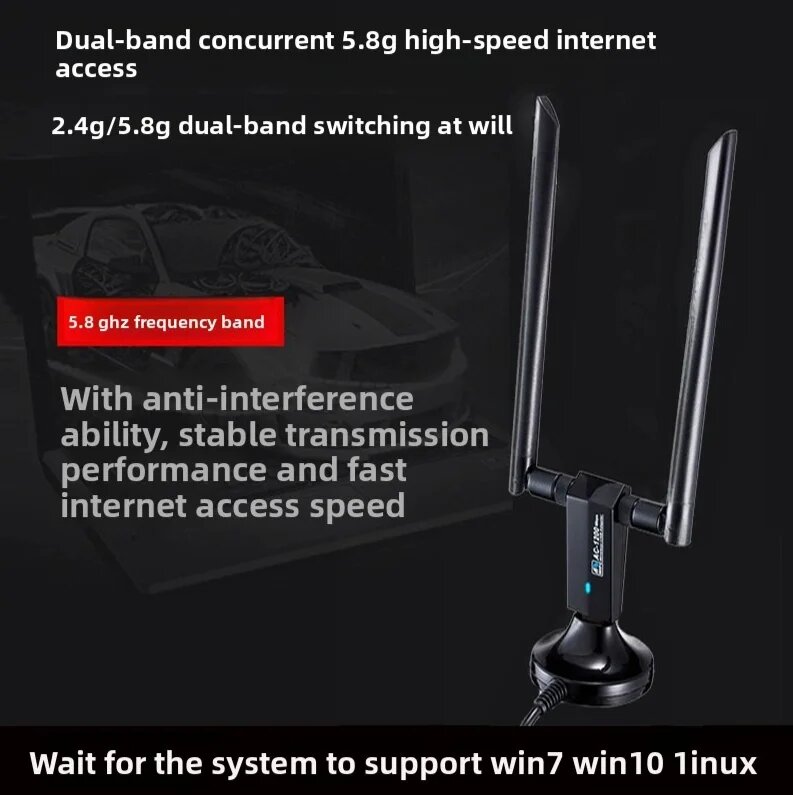 Сетевая карта RTL8812au для Kali Linux: USB-адаптер Wi-Fi для тестирования проникновения, передатчик-приемник, точка доступа, гигабитный режим