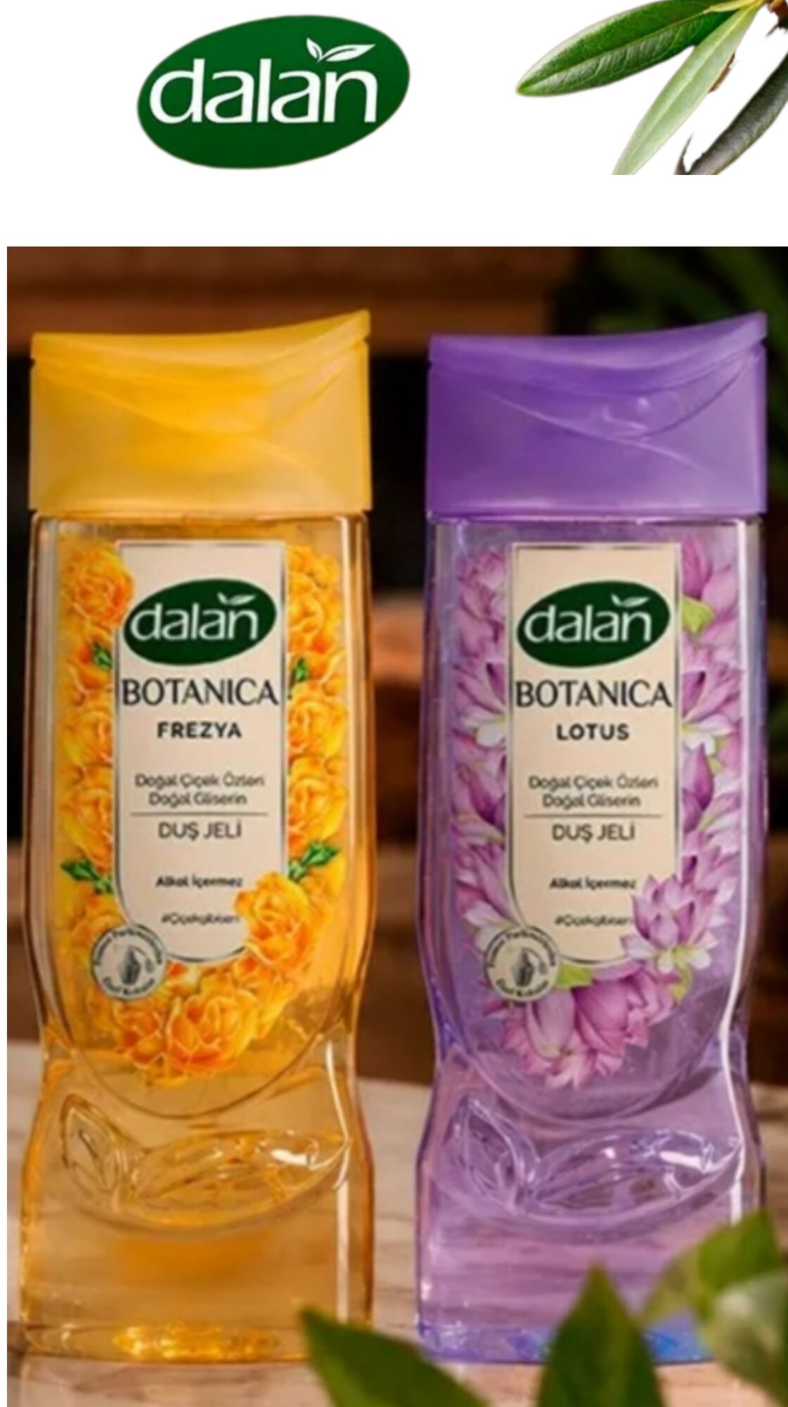 Гель для душа DALAN Botanica Лотос, Фрезия, 2 шт 450мл ( Турция)
