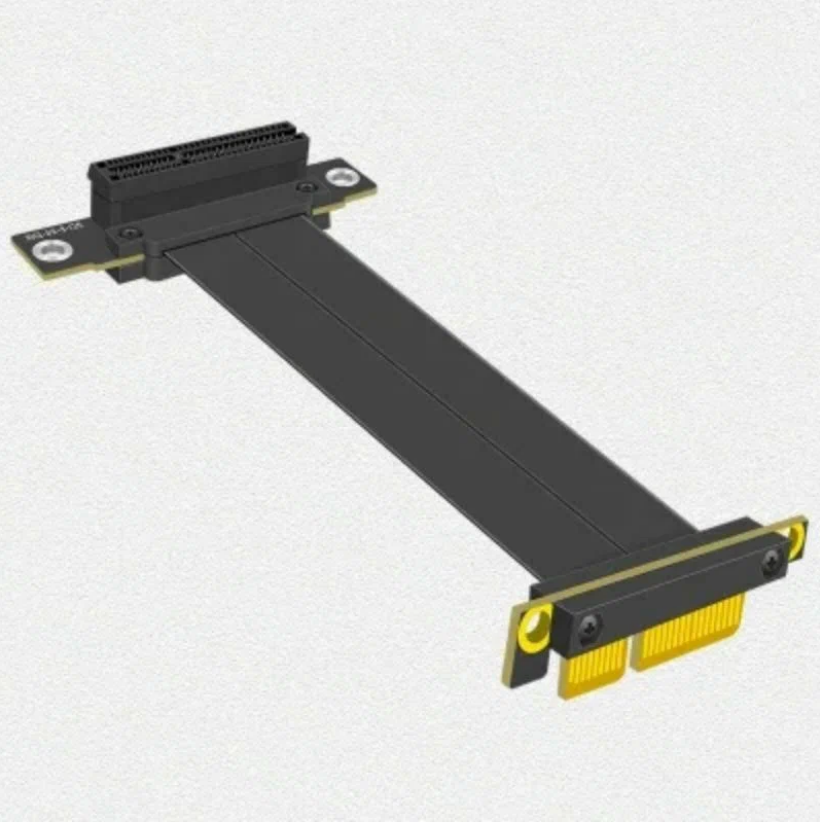 Кабель PCIe X4 Riser, двойной, угловой, 90 градусов, гибкий удлинительный кабель PCIe 3.0 x4 на x4, адаптер для ленточного монтажа видеокарты PCI Express 4X