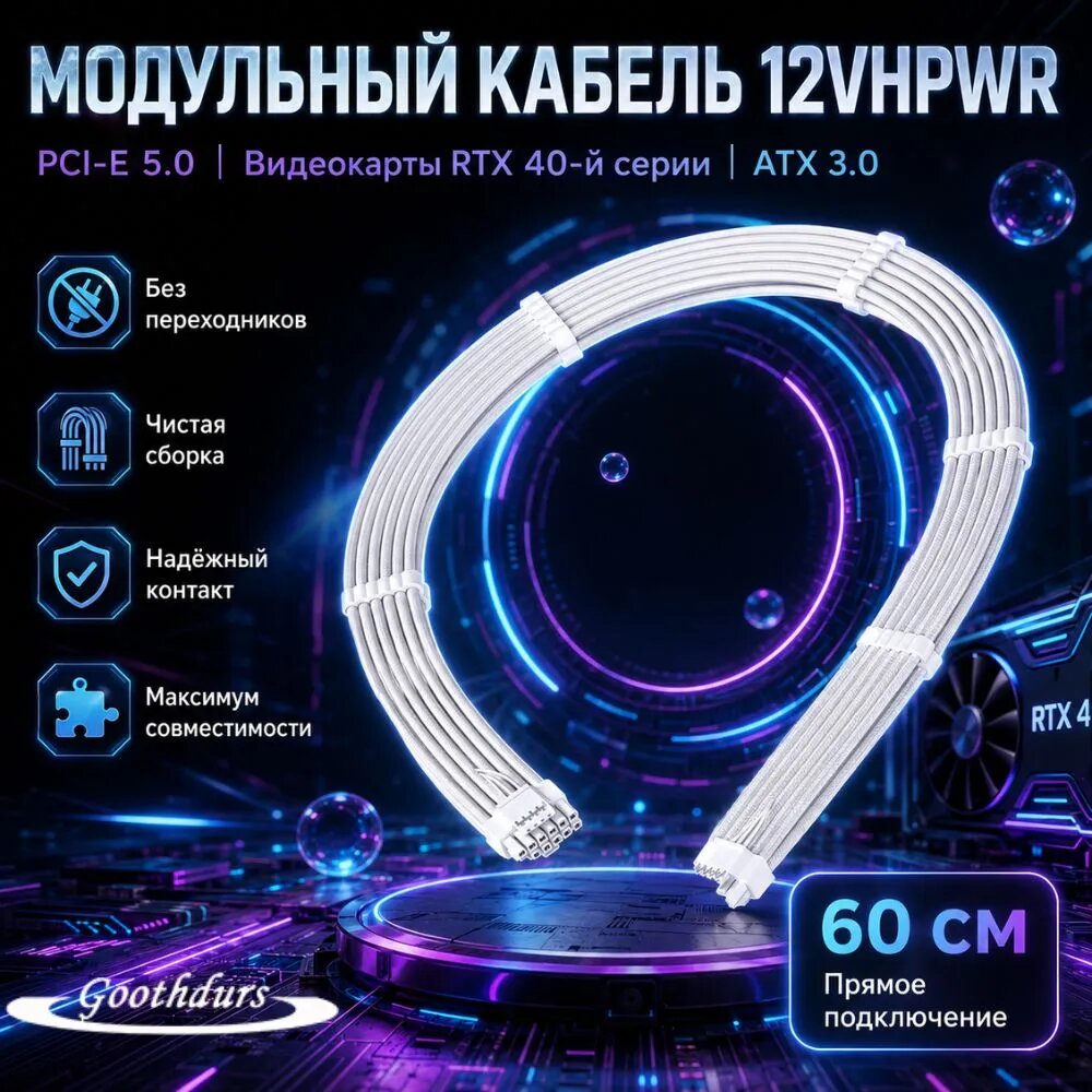 Модульный кабель питания видеокарты 12VHPWR PCIe 5.0