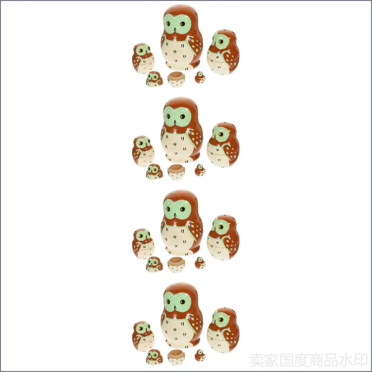 Коробка из 4 деревянных нарядных матрёшек для детских игр и подарков