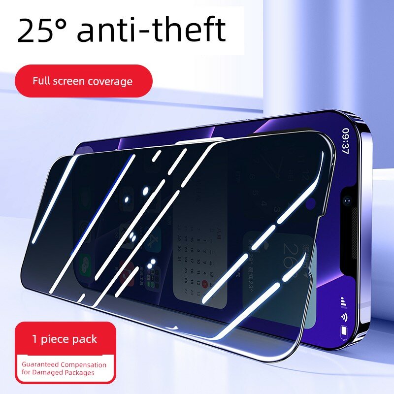 Защитное стекло для iPhone 13 Pro Max 25° анти-просмотр, 9D края, устойчивость к царапинам, 1 упаковка