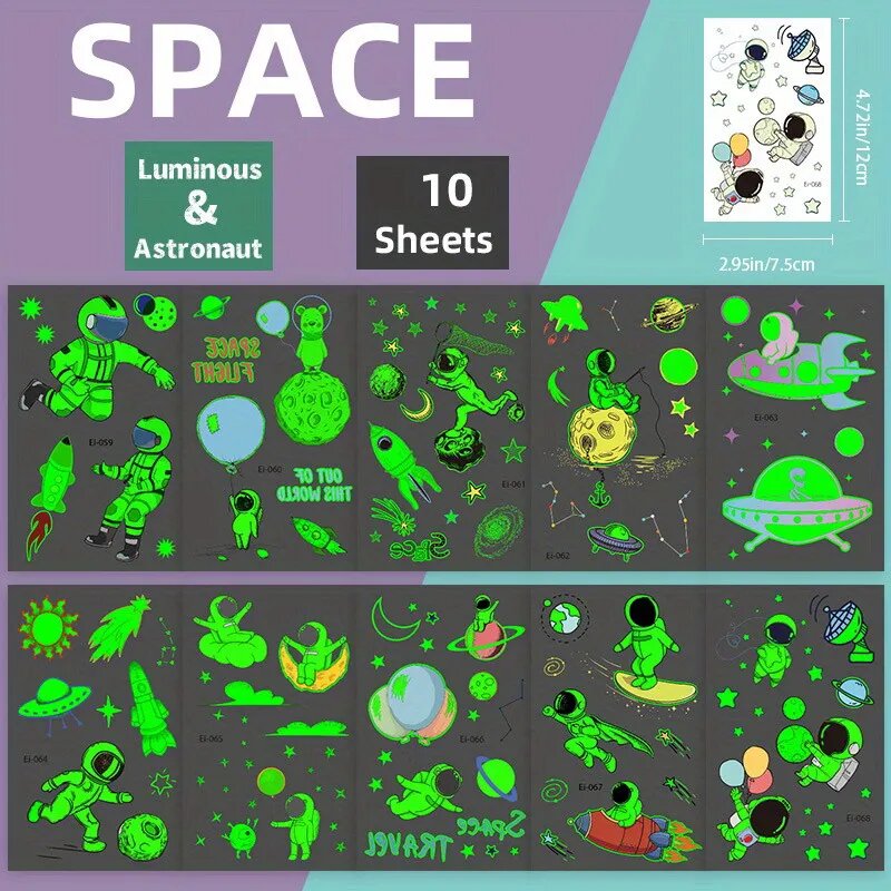 Космические татуировки, 10 листов, Space B