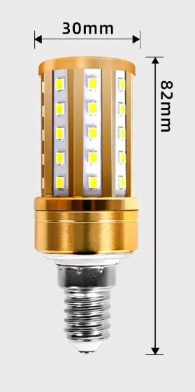 Светодиодная лампа-кукуруза zxjien E27 E14 12W-45W E14 12W, Warm White