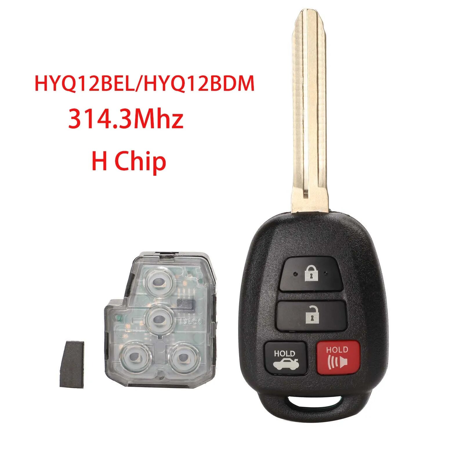 Брелок-ключ для Toyota Camry Corolla, HYQ12BEL/HYQ12BDM, 314.3MHz, H Chip, 4B