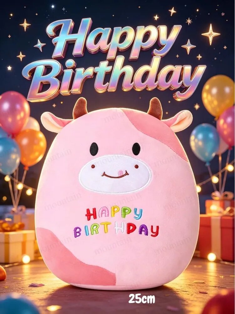 Игрушка Подушка С Надписью Happy Birthday Мягкий Подарок Для Детей И Взрослых