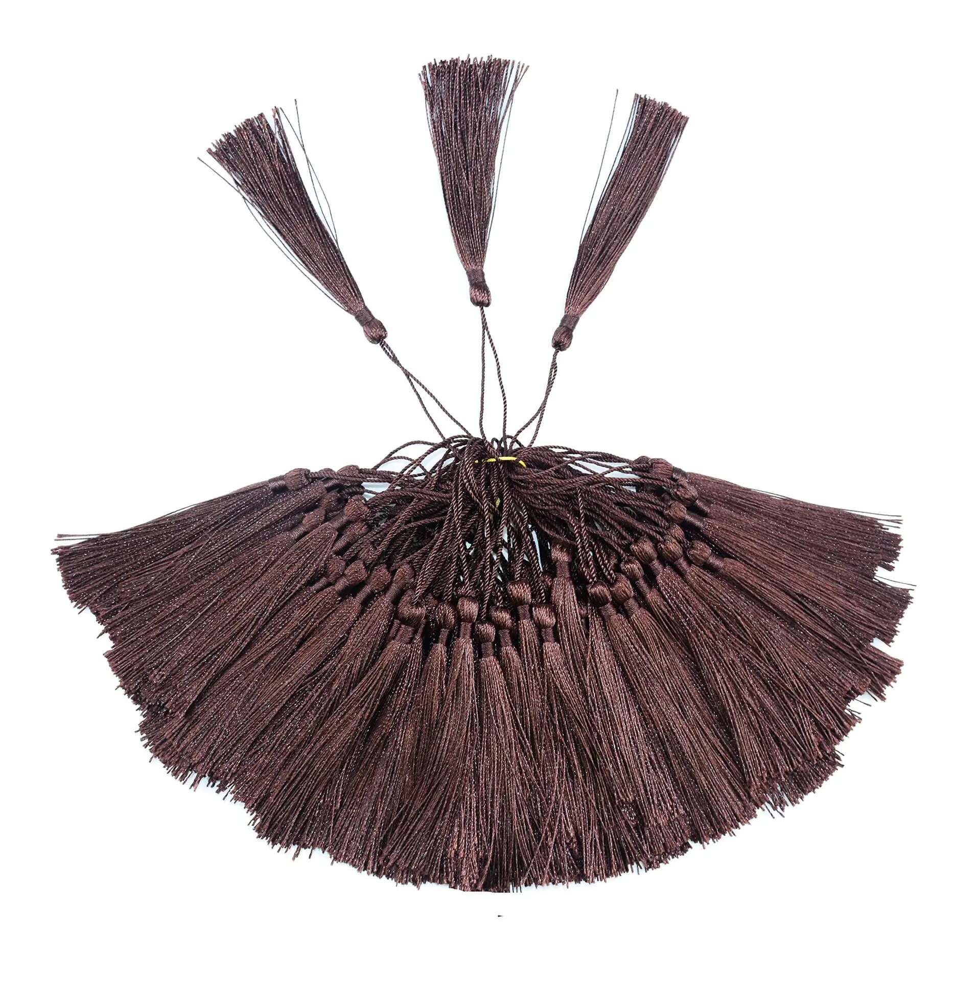 Мини-кисточки бахрома из полиэстера 100 шт. Коричневый, brown
