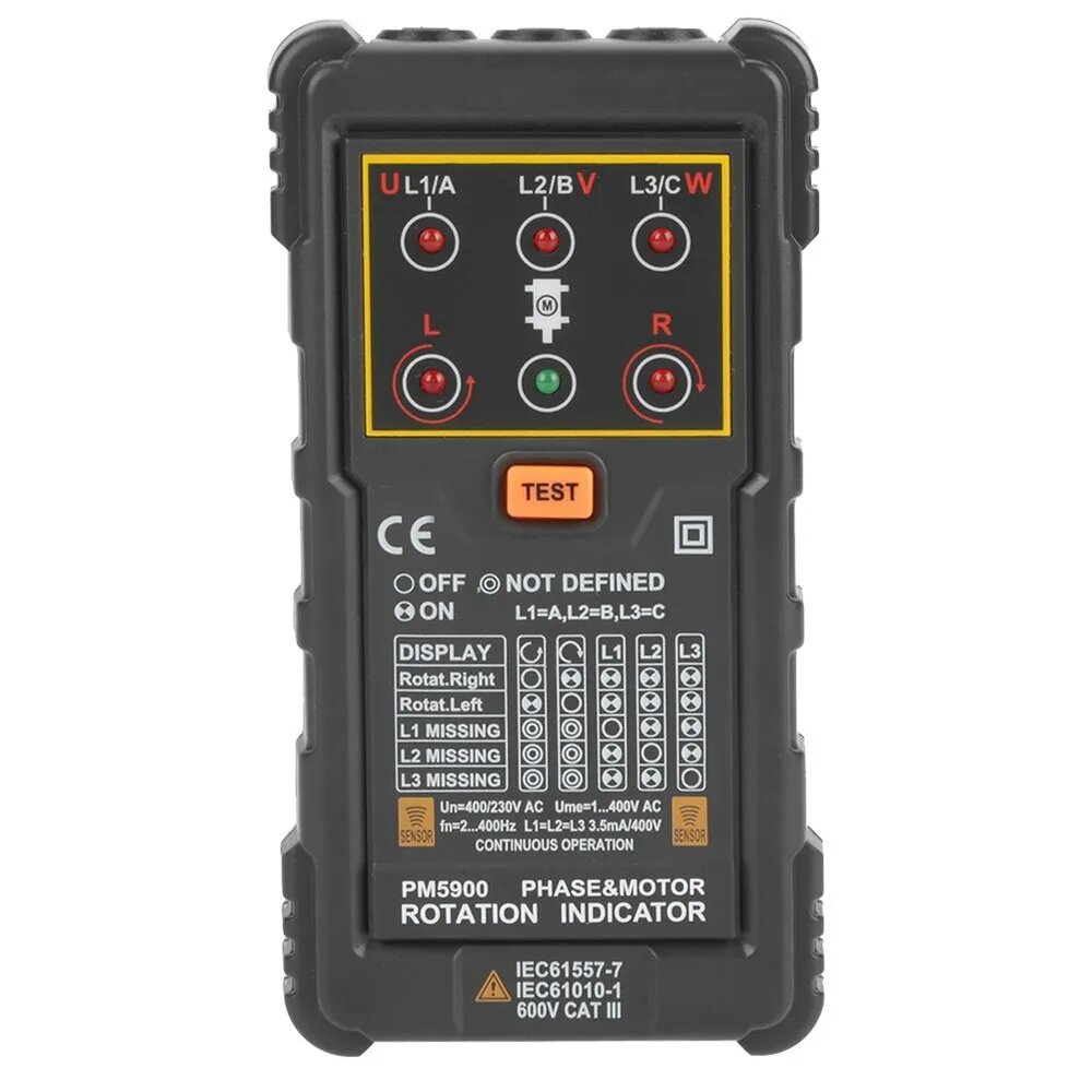 PEAKMETER PM5900 портативный тестер индикатора вращения трехфазного двигателя