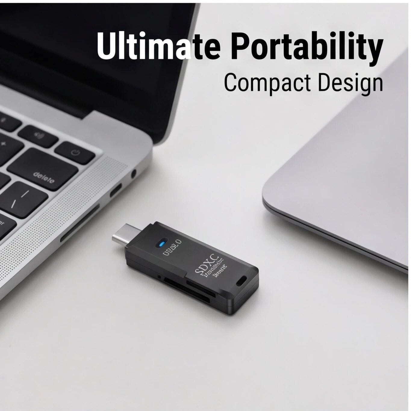 Устройство для чтения карт SD и MicroSD с двумя слотами, USB 2.0 и адаптером Type-C OTG – портативный кардридер для ПК.