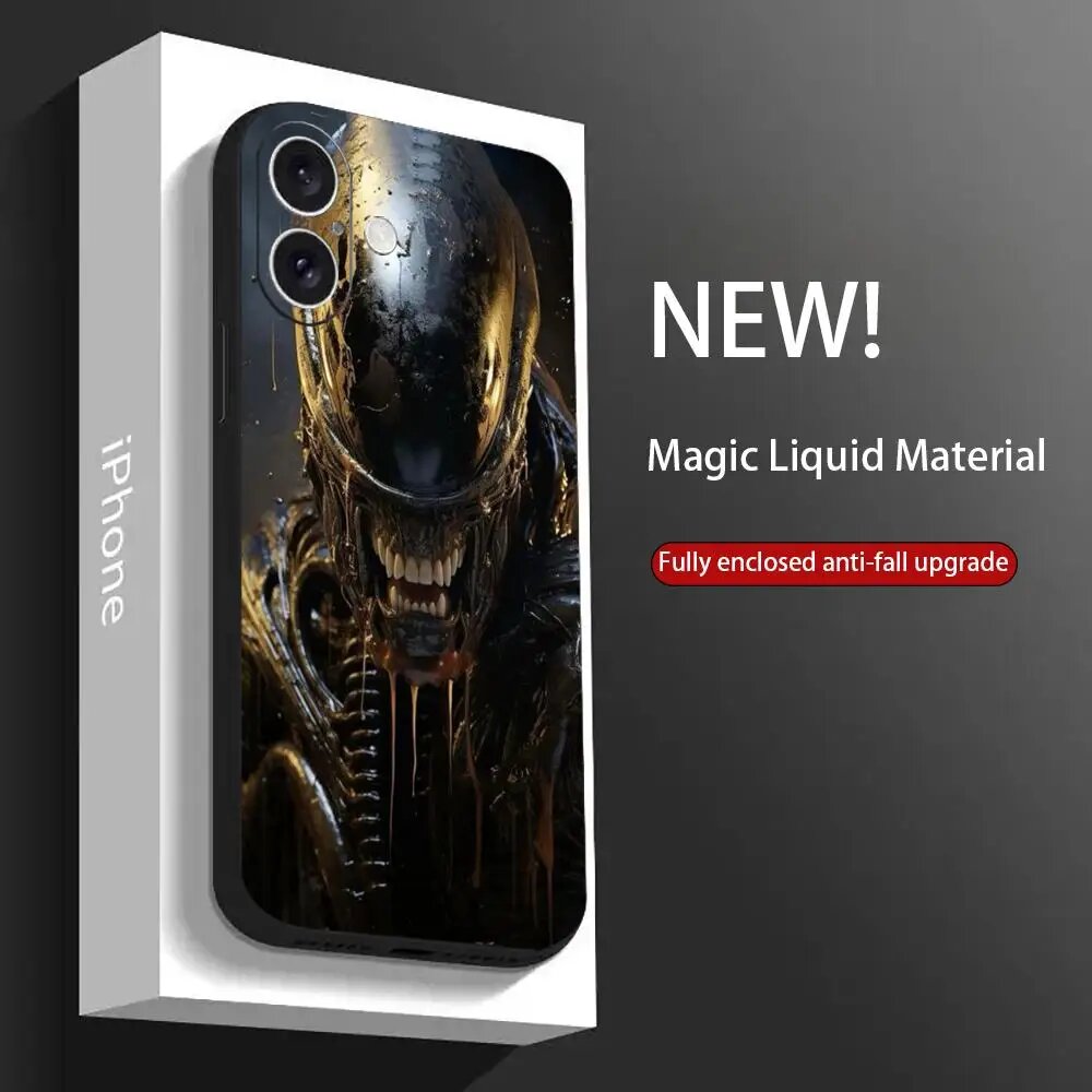 Новый крутой чехол Alien Romulus для iPhone 17 16 15 14 13 12 X XR XS 8 Plus айфон 13 мини, Black4