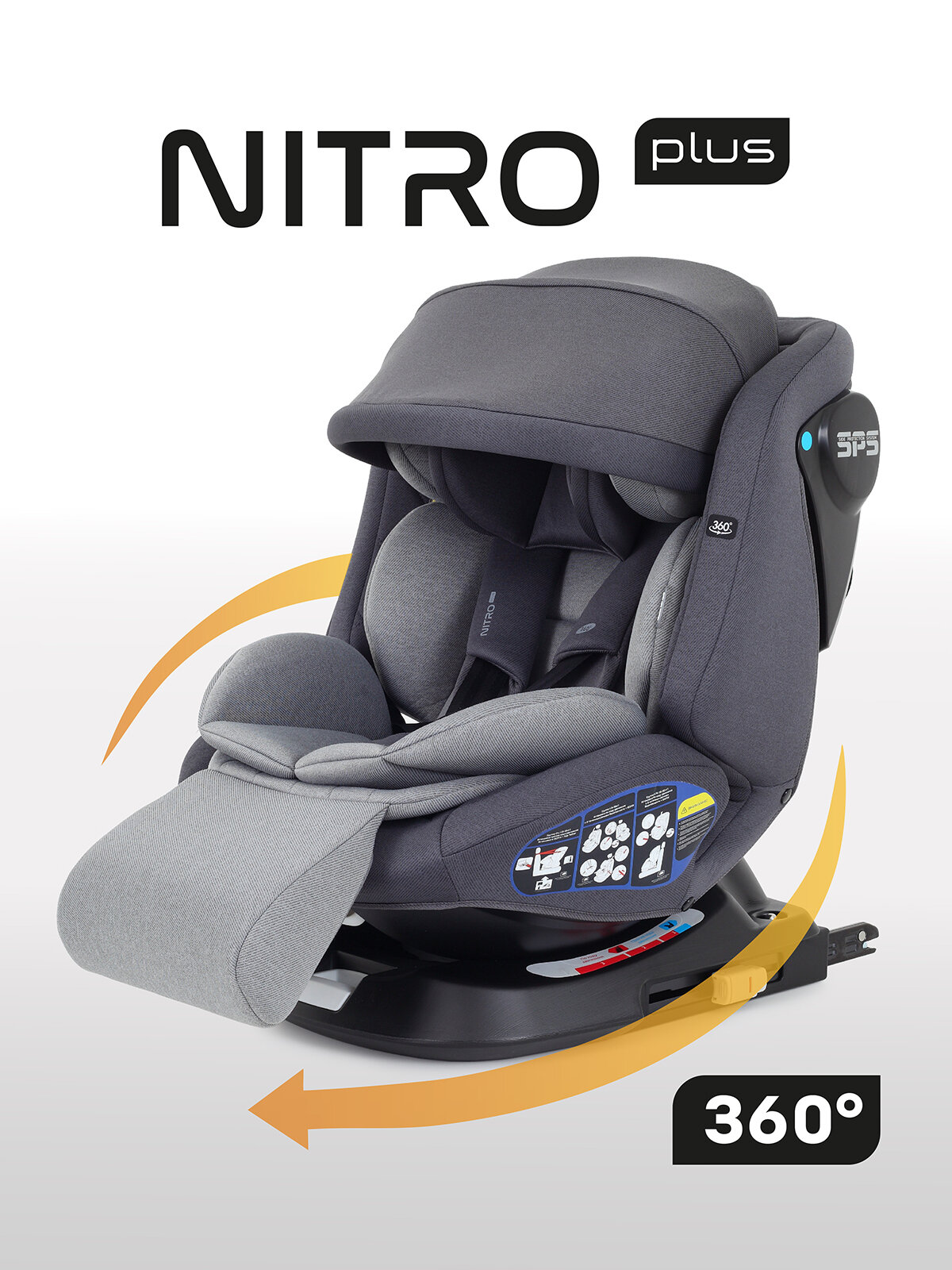 Автокресло Rant Nitro Plus isofix Grey группа 0+-1-2-3 UB619 (0-36 кг) 2025