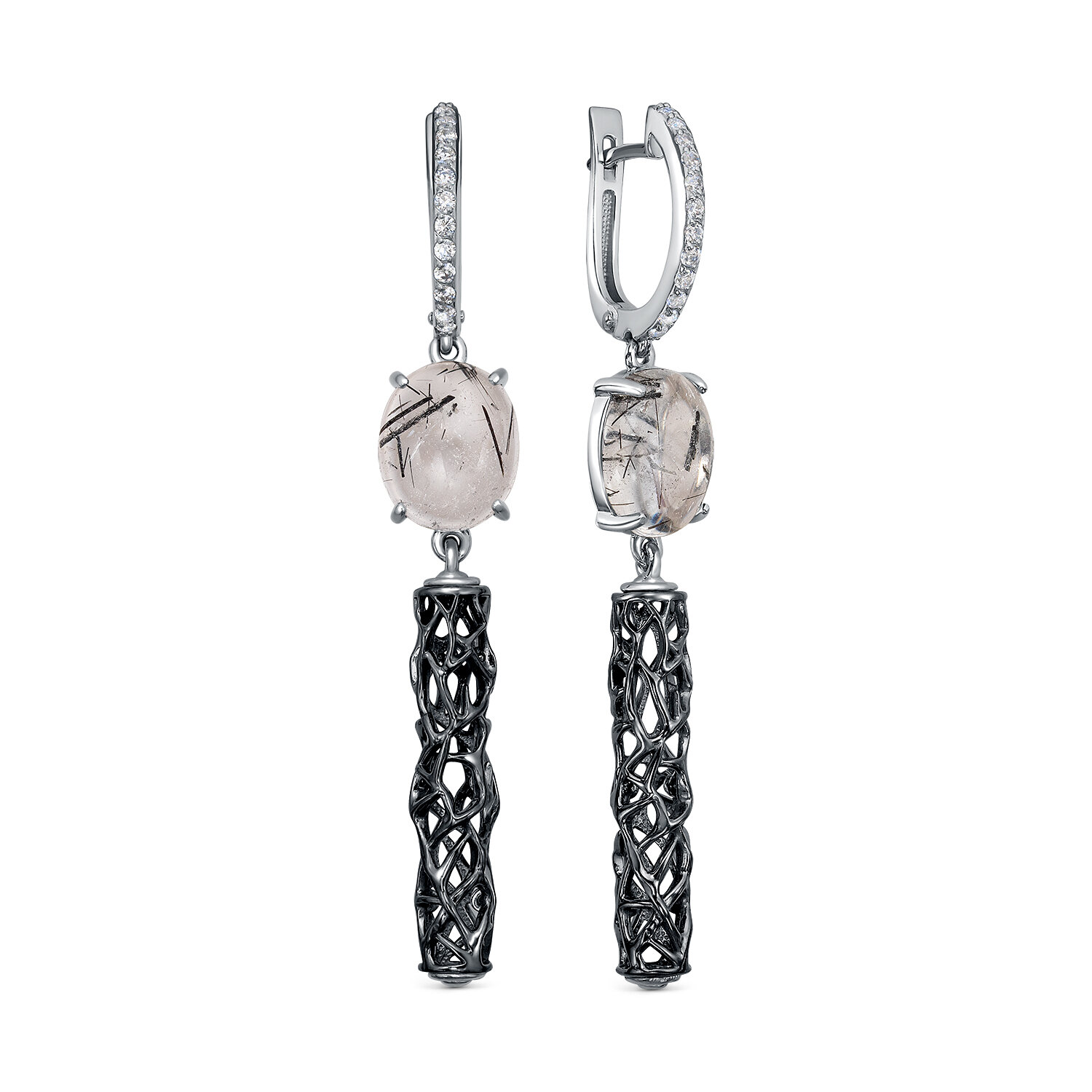 Серьги KABAROVSKY, серебро, 925 проба, фианит