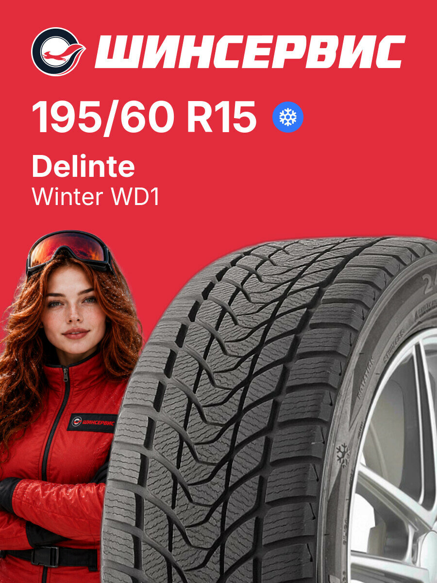 Зимняя нешипованная шина Delinte Winter WD1 195/60 R15 88 H, зимняя автомобильная резина