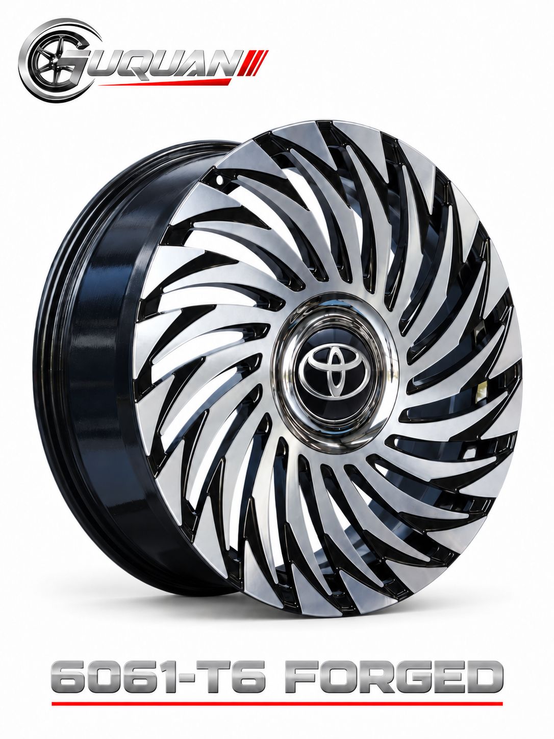 Кованый колесный диск ABW 3264Z2090-3 R20 9J ET38 5x114.3, глянцевый черный с проточенной лицевой поверхностью