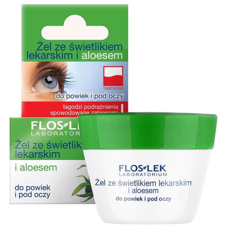 Гель для век Floslek Уход за глазами с очанкой и алоэ, 15 мл