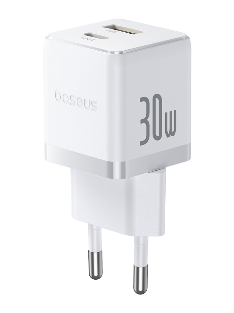 Сетевое зарядное устройство Baseus Palm Fast Charger C+U 30W EU (P1011160A213-00)Белый