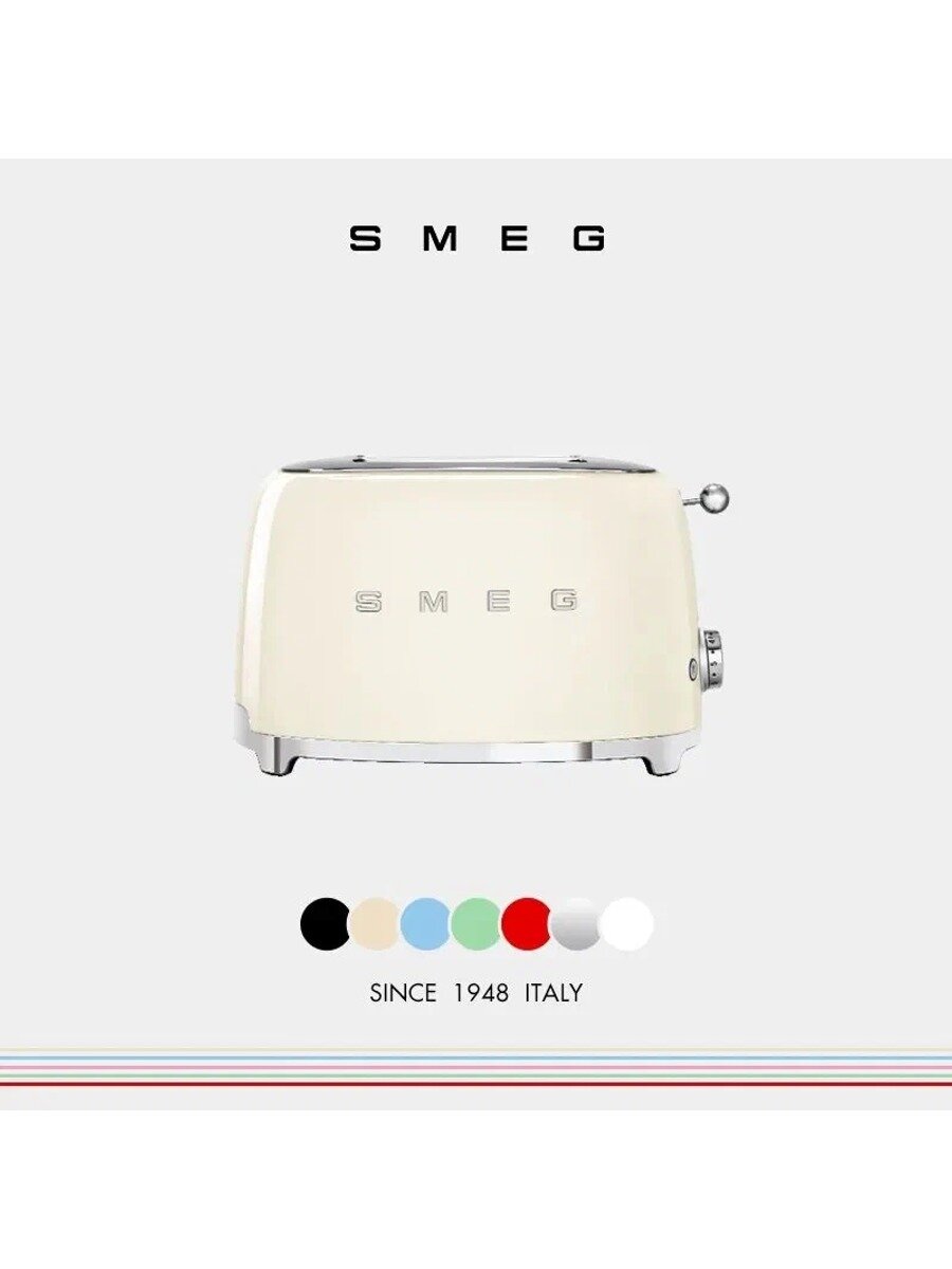 Smeg Тостер TSF01CREU 950 Вт тостов - 1, кремовый, бежевый