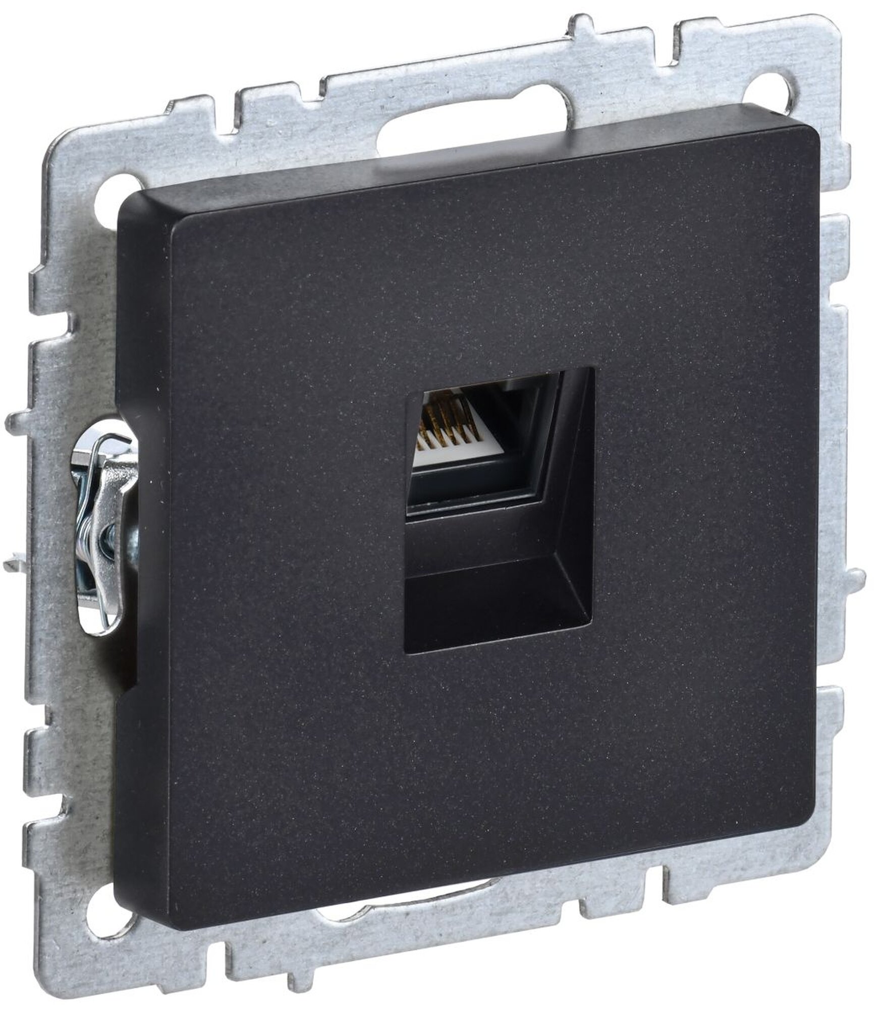 BRITE Розетка компьютерная RJ45 кат.5E РК10-БрЧ черный IEK, 1 шт.