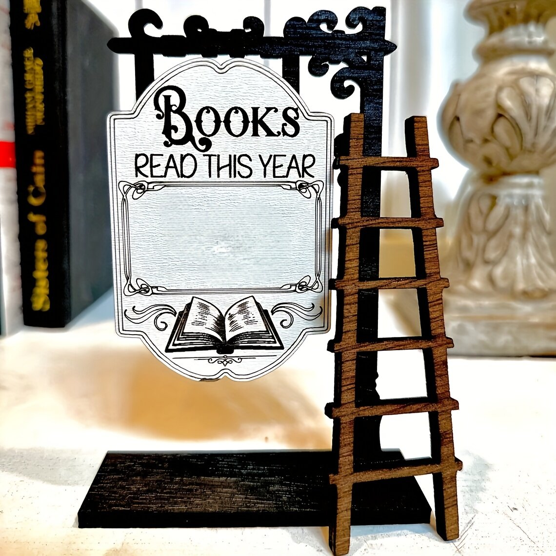 Декоративная деревянная лестница для книг 1 шт. с надписью "Books Read This Year", классический стиль, декор для книжной полки, стола и уголка чтения
