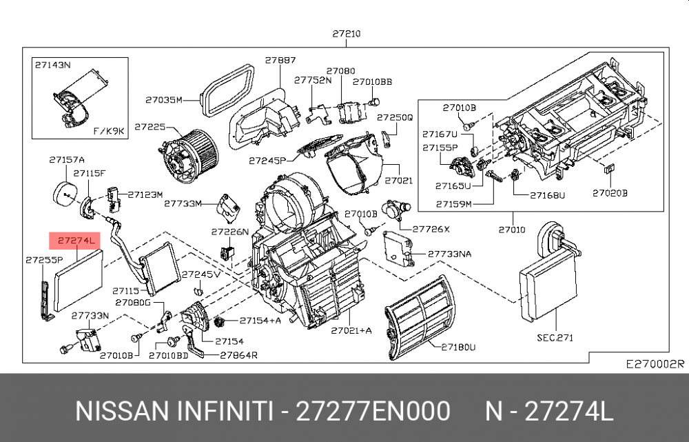 NISSAN 27277EN000 фильтр салона