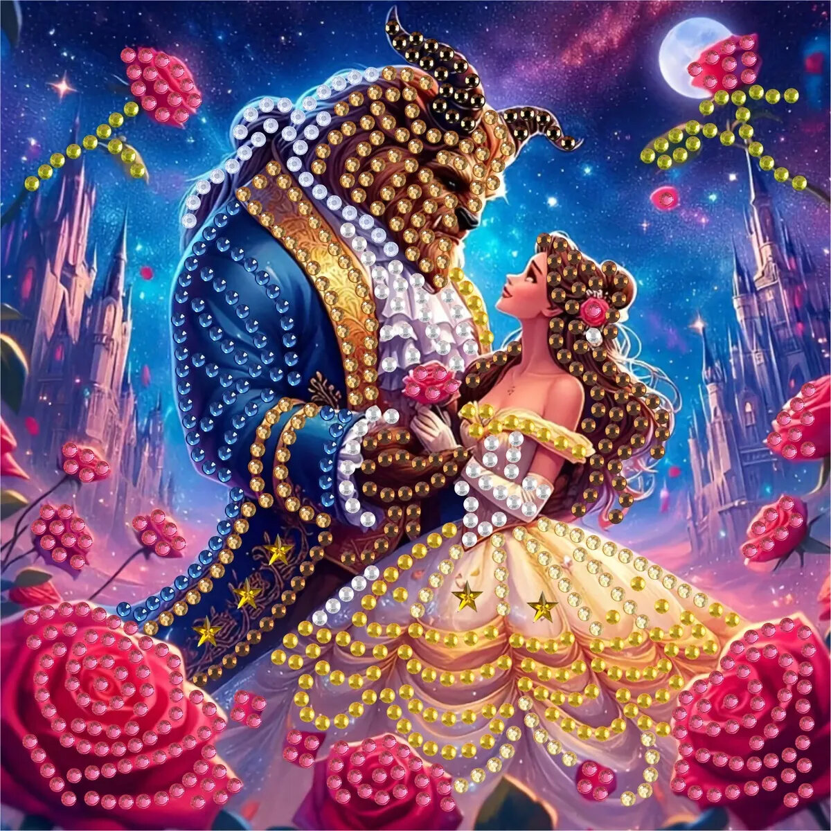 Картина с бриллиантами Diamond Art, полный набор из 5 деталей