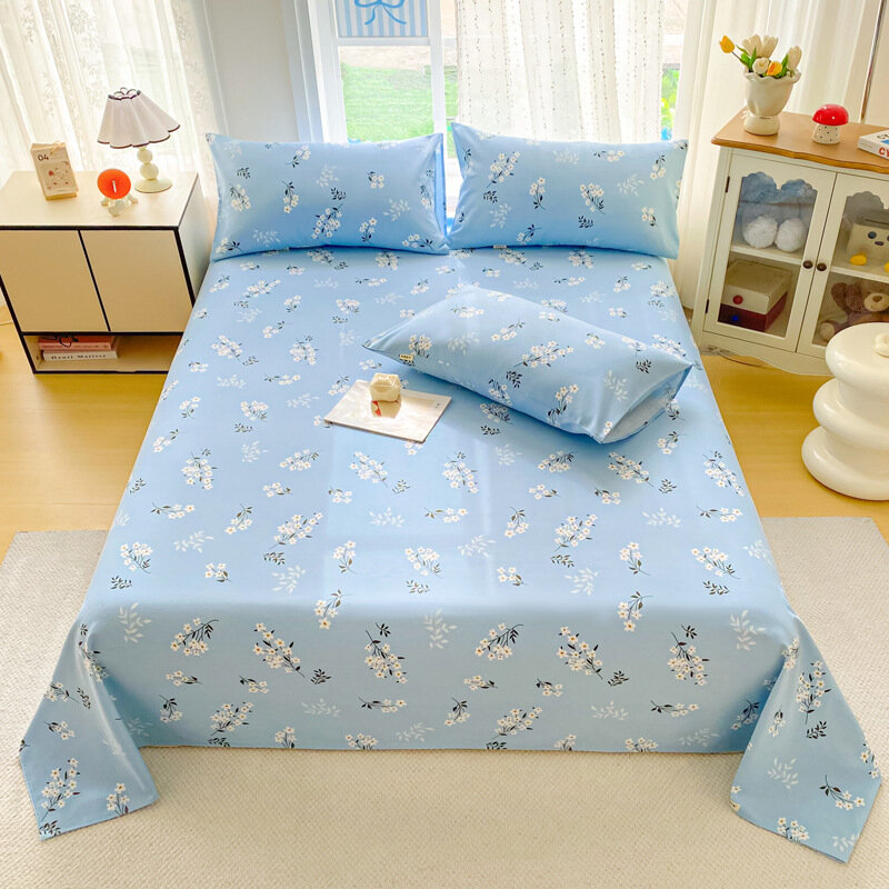 Простыня из грубого хлопка Синяя вишня 230x250см, 1 шт, постельное белье для дома
