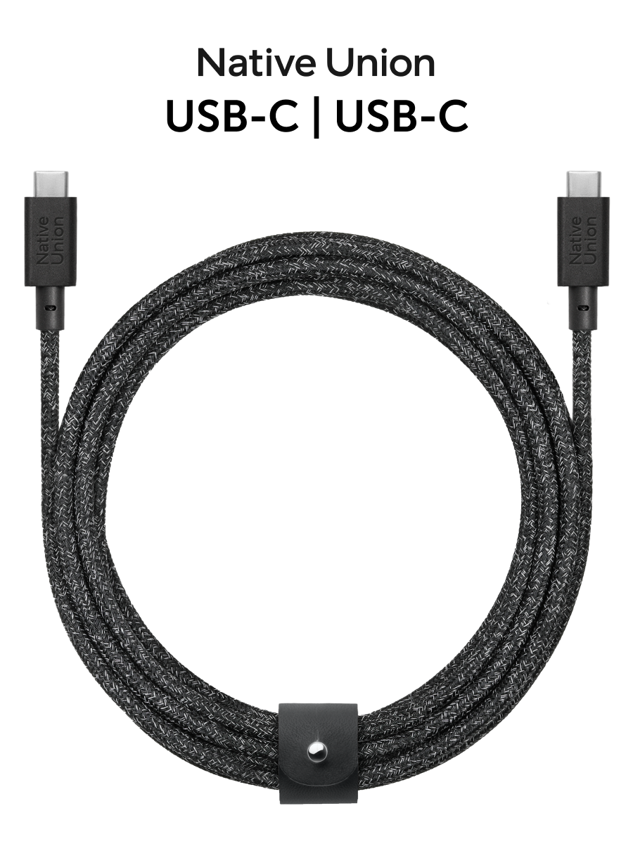 Кабель NATIVE UNION BELT CABLE XL TYPE-C, USB-C/USB-C, быстрая зарядка 100W, длина 3 м, цвет: космос