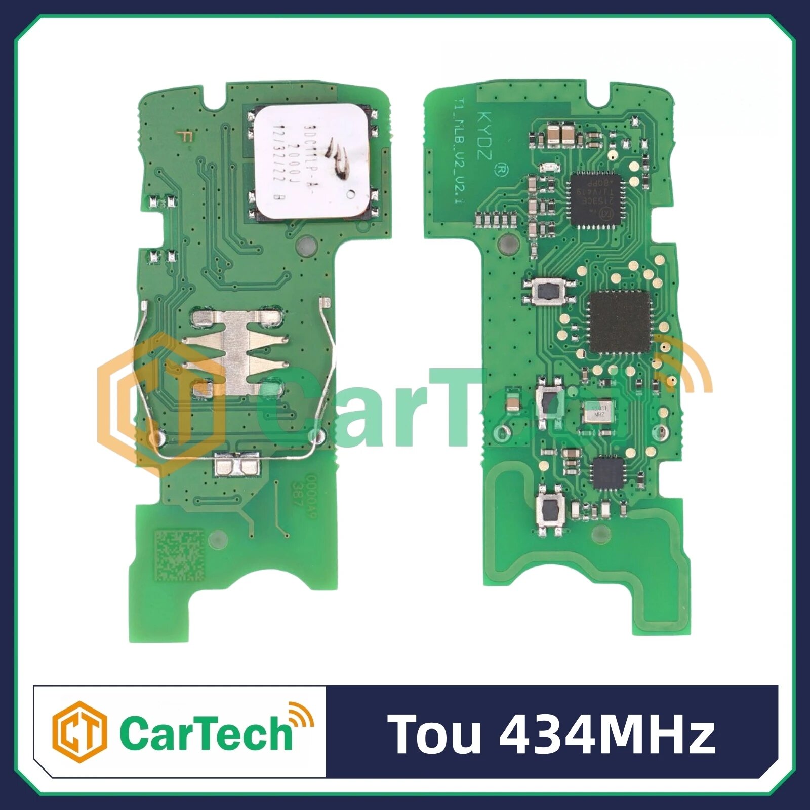 Картех Бесконтактный автомобильный ключ-пульт KYDZ MLB PCB 5M Chip 315/433 МГц для 434MHz TOU