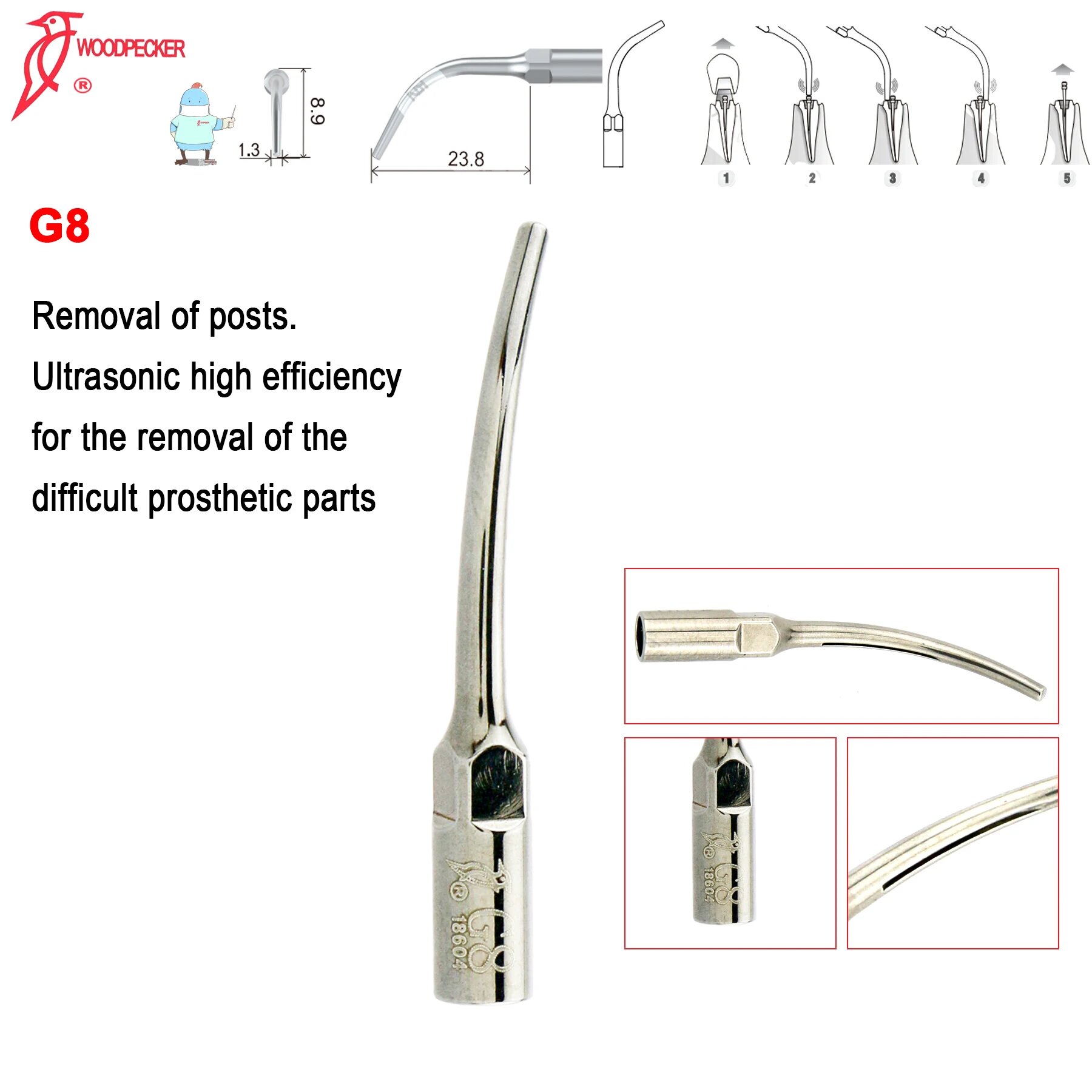 Насадки для скалера Woodpecker DTE G1 G2 G4 G3 G5 G8-1pc