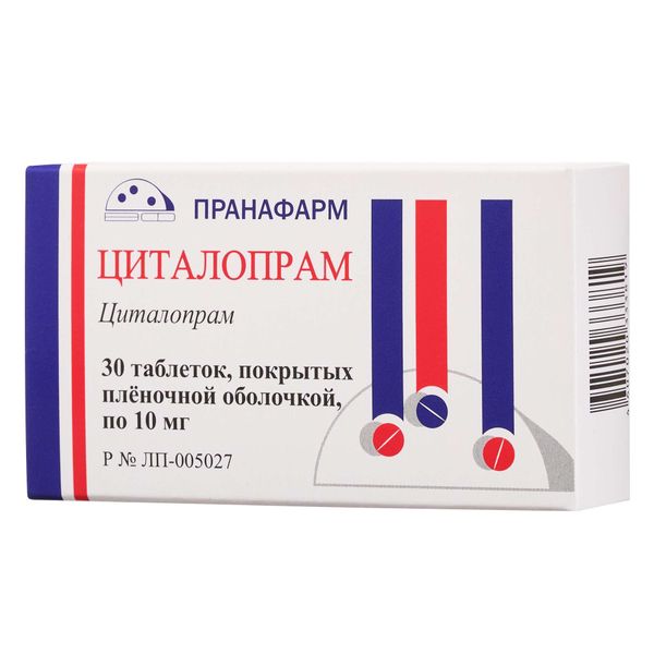 Циталопрам таблетки п/о плен. 10мг 30шт