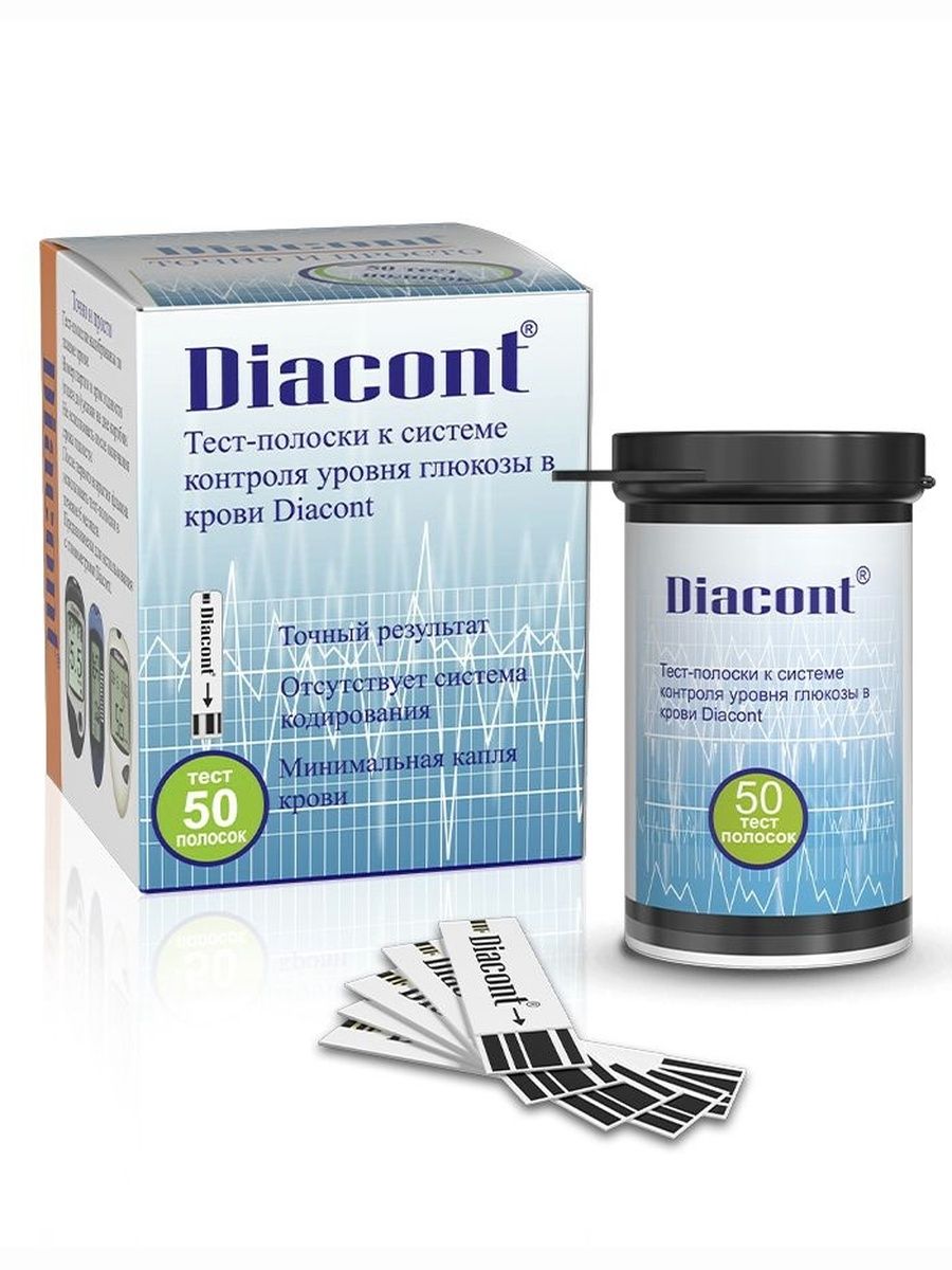 Тест полоски для глюкометра Diacont (Диаконт), 50 шт