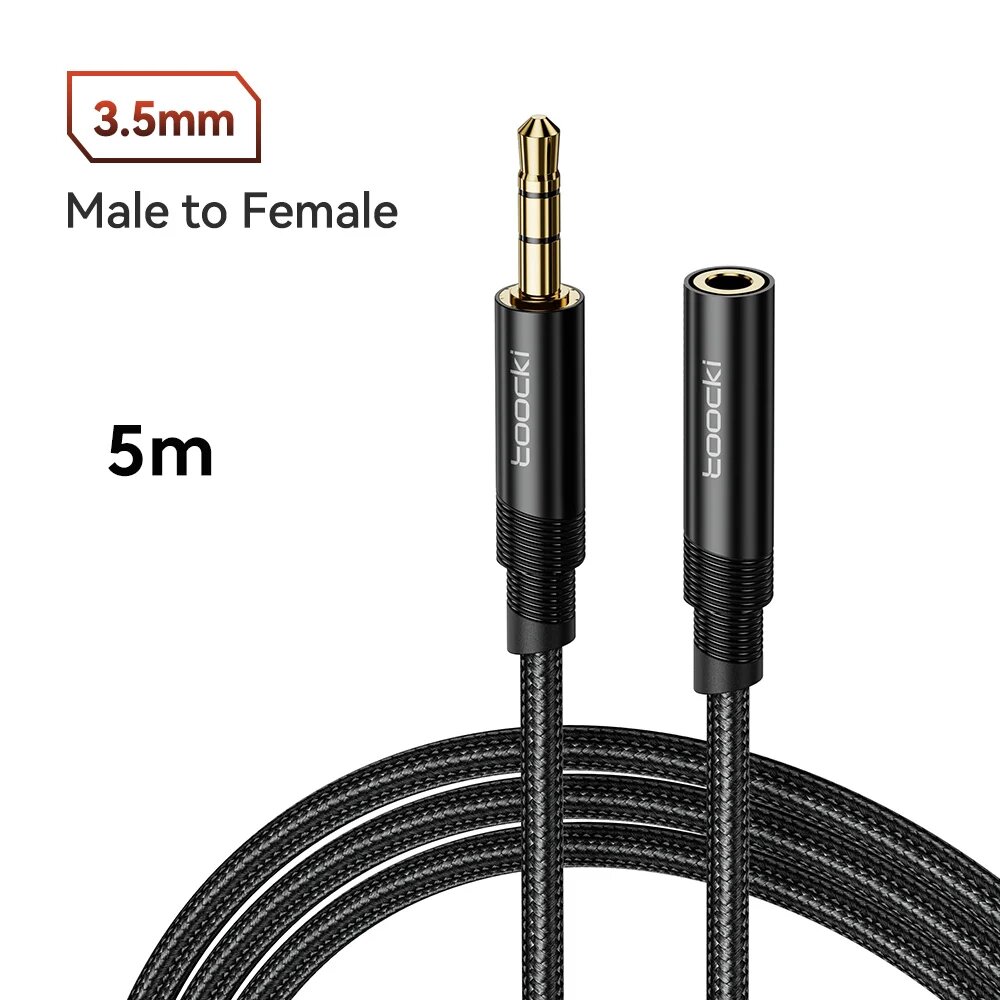 Toocki кабель AUX 3,5 мм 3-Section 5m Black