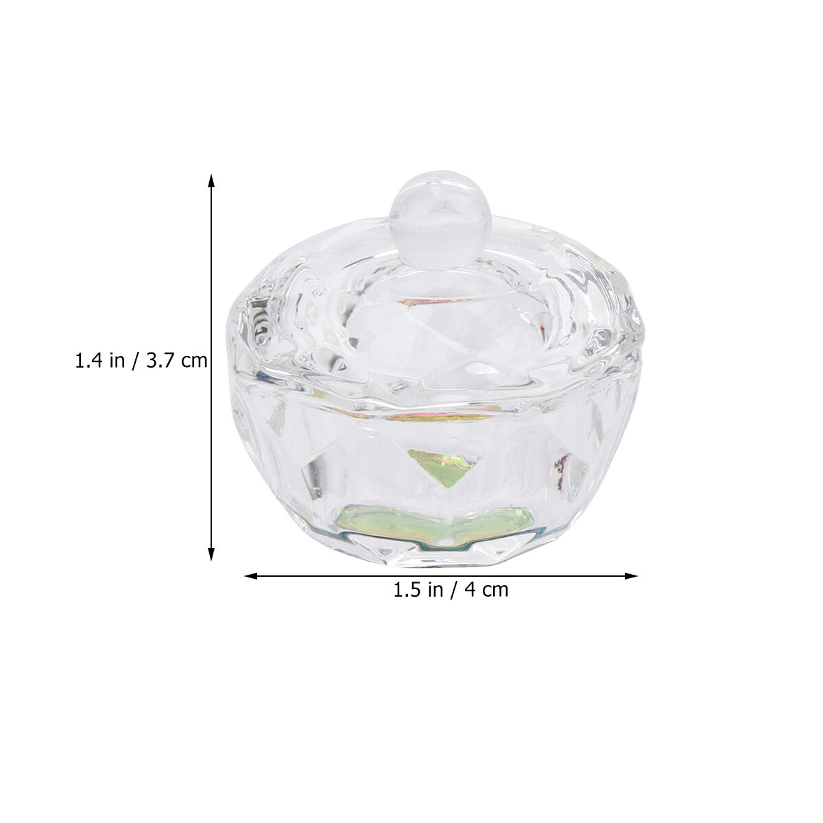Стакан Для Дизайна Ногтей Из Стекла 2 Штуки Прозрачный Квадратный 4*4Cm
